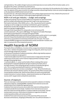 Potential health hazard associated with handling pipe used in oil and ...