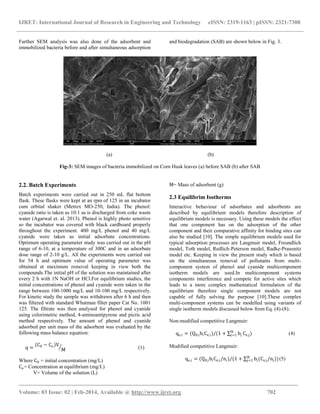 Potential of corn husk leaves for the co removal of phenol and cyanide ...