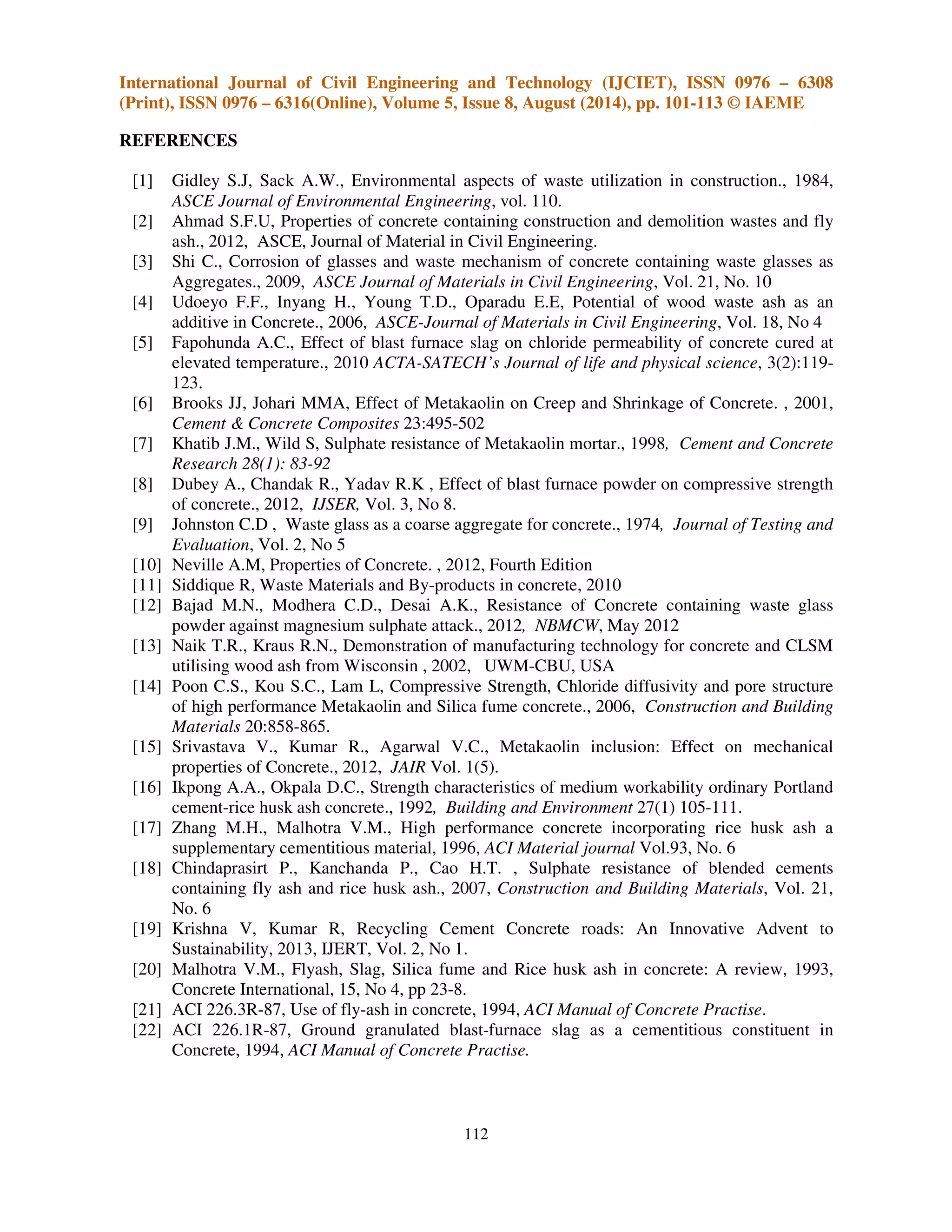 Potential of industrial wastes and by products in concrete an ...