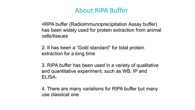 Potential problems of protein extraction using ripa buffer - Invent Biotechnologies | PPT