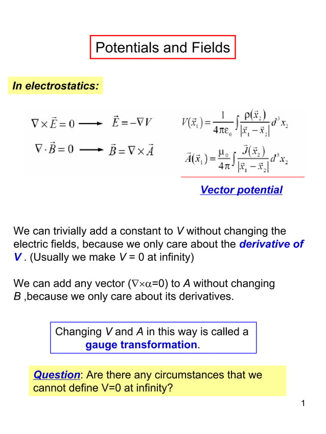 Potentials and fields | PDF | Physics | Science