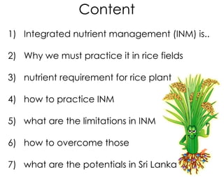 Potentials of integrated nutrient management systems in rice ...