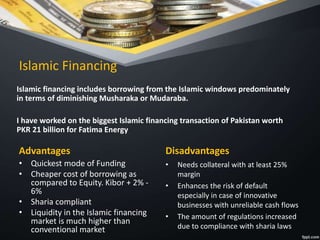 Potential sources of financing in pakistan | PPTX