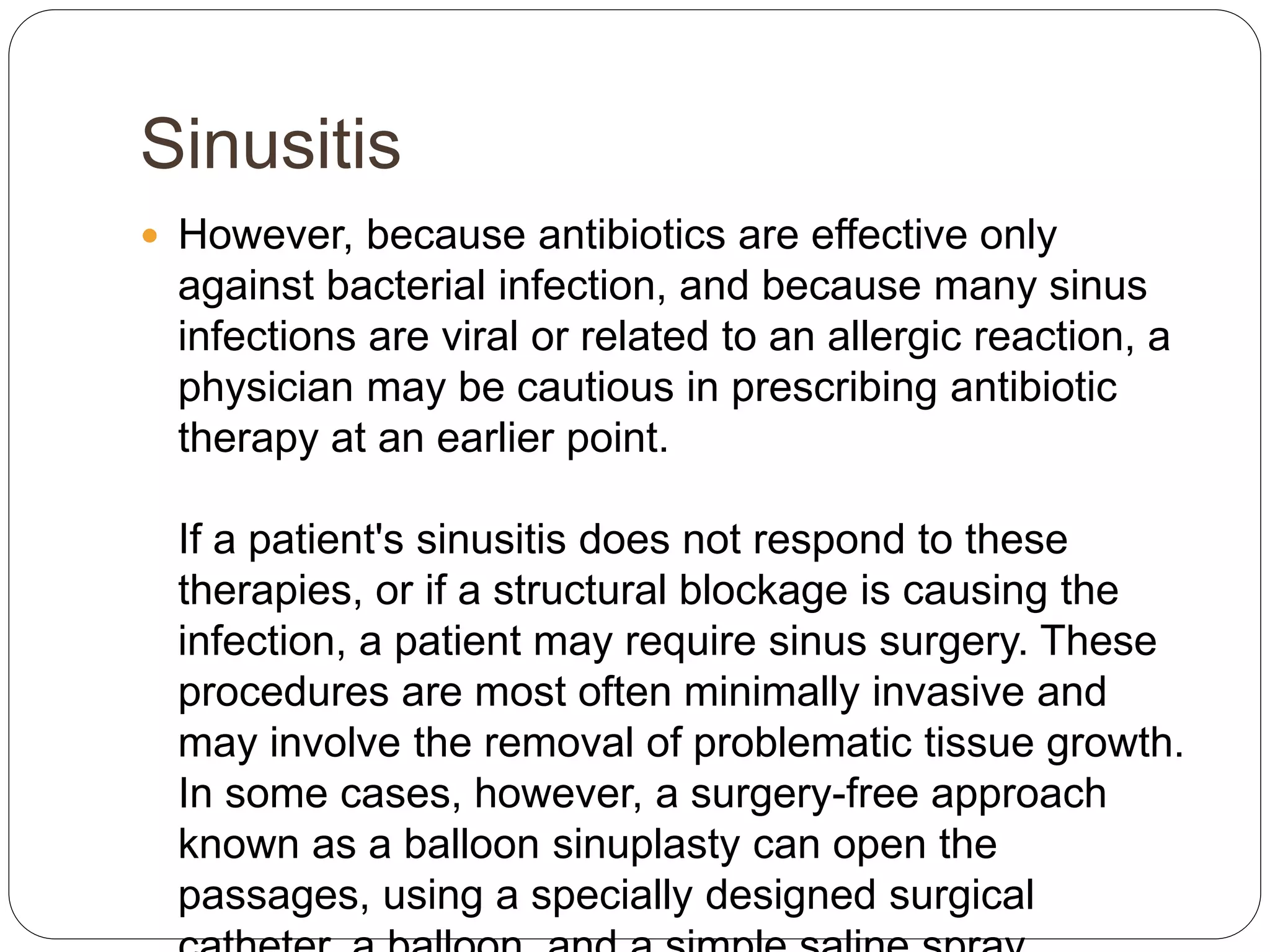 Potential Treatments for Sinusitis | PPT
