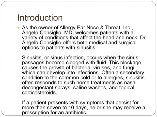 Potential Treatments for Sinusitis | PPT