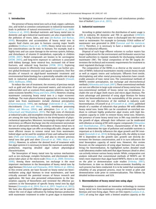 Potential use of algae for heavy metal bioremediation, a critical ...