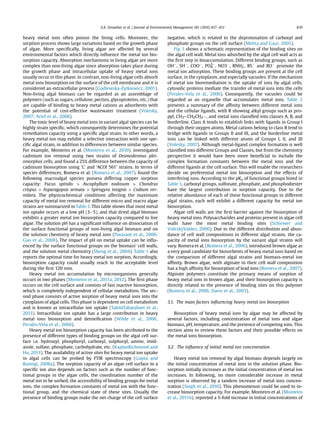 Potential use of algae for heavy metal bioremediation, a critical ...