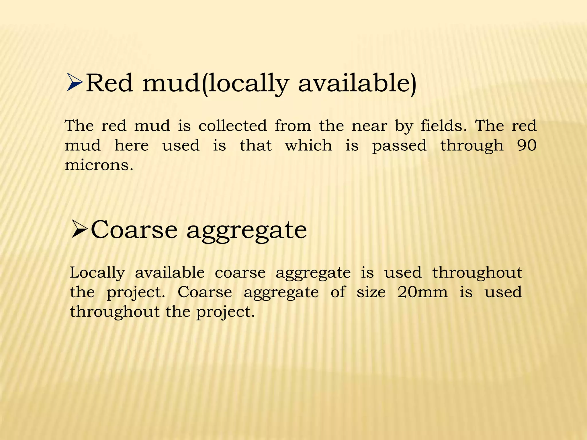 Potential use of natural red mud as partial replacement with cement in ...