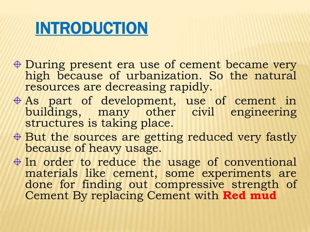Potential use of natural red mud as partial replacement with cement in ...