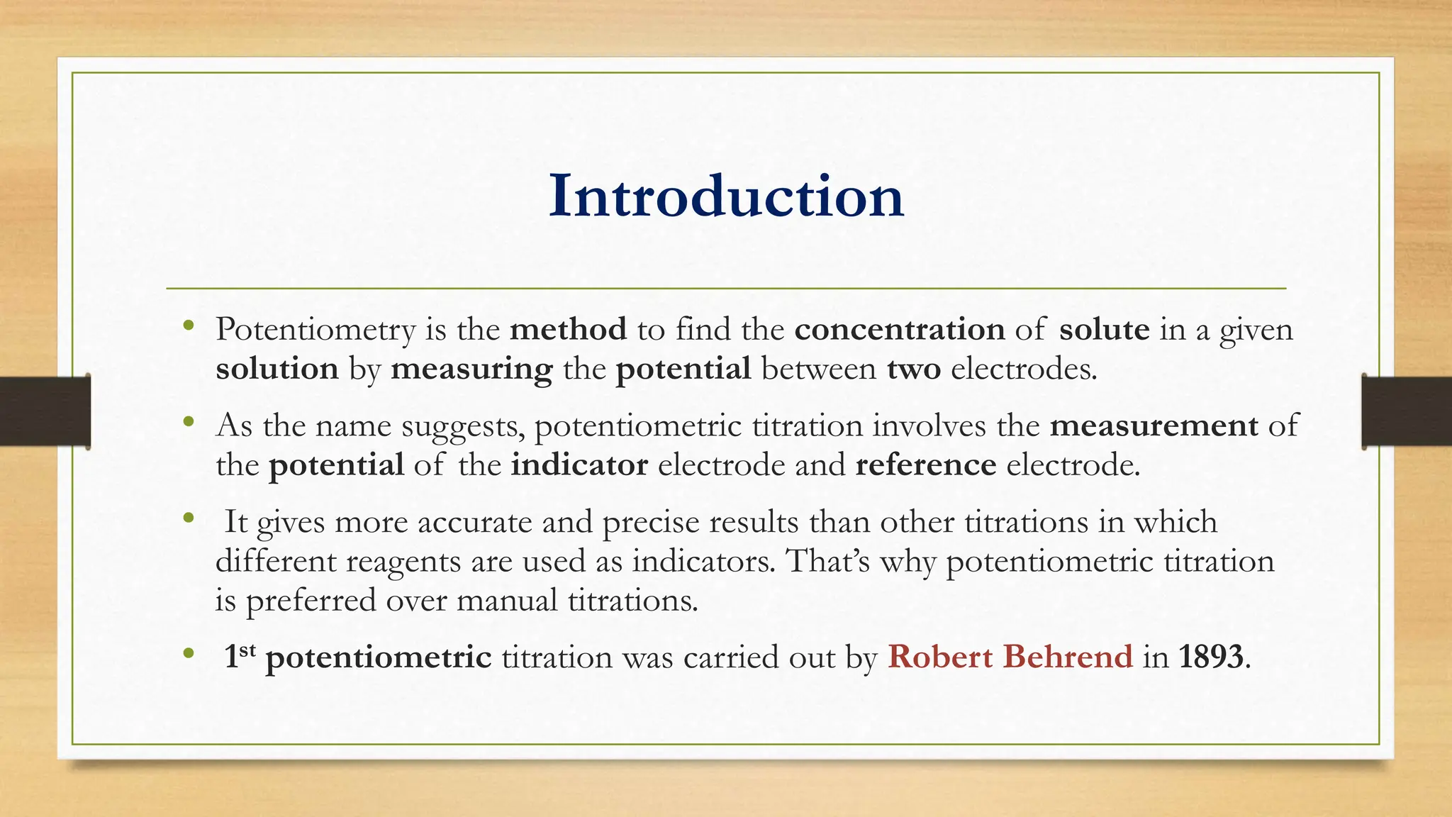 Potentiometric Titration Pptx Chemistry Science