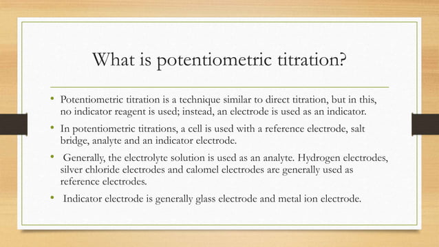 potentiometric titration ^.pptx | Chemistry | Science