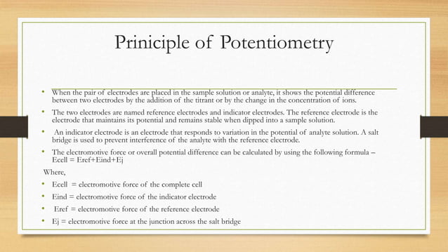 potentiometric titration ^.pptx | Chemistry | Science