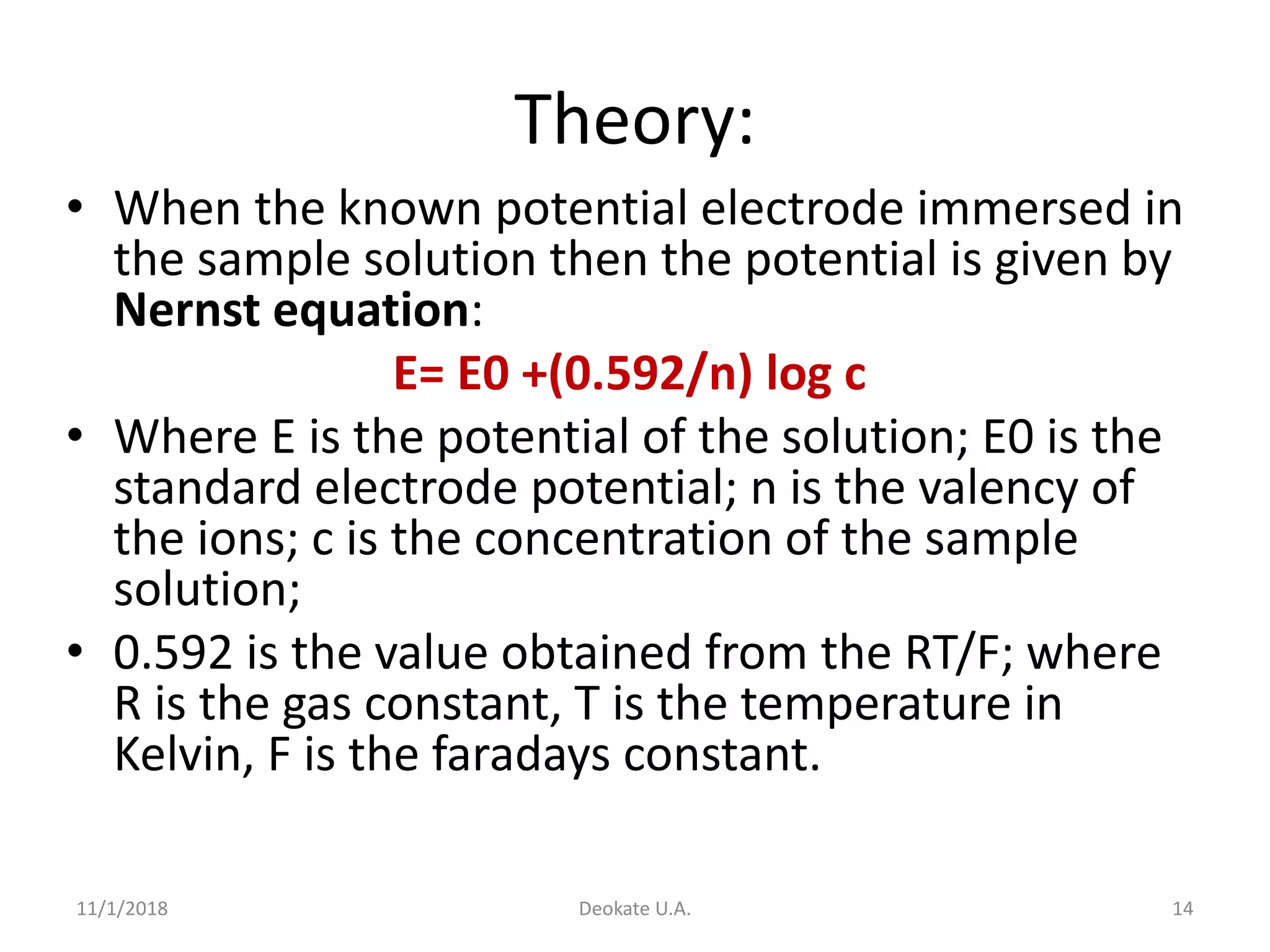 Potentiometry | PPTX