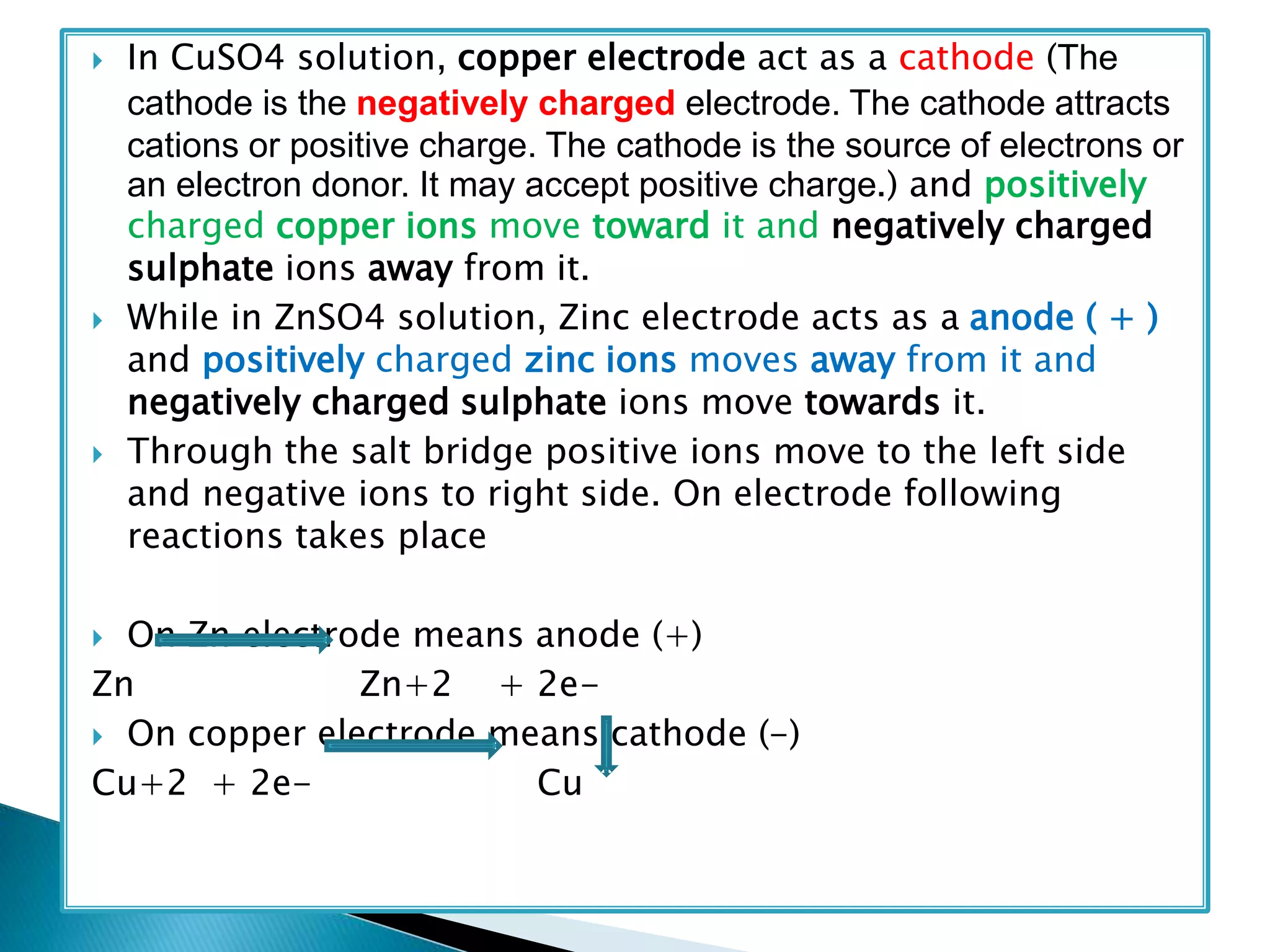 Potentiometry, Electrochemical cell, construction and working of ...