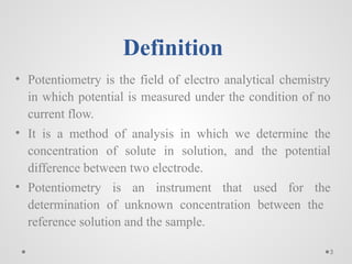 Pharmaceutical Analysis Potentiometery ppt | PPT