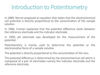 Analytical Determination by Potentiometric Methods | PPTX