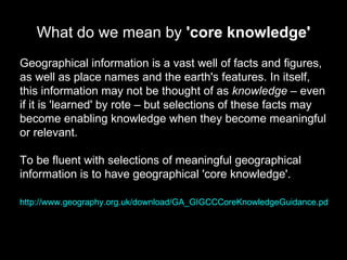 Thinking about core knowledge in primary geography | PPT