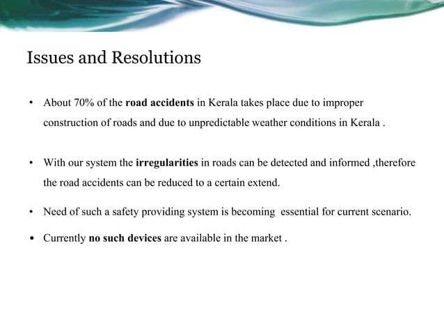 Pothole Detection System | PPTX | Auto Safety | Automotive