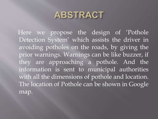 Pothole detection | PPTX