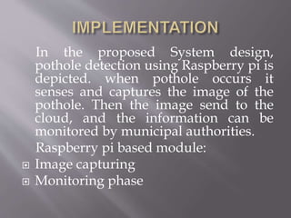 Pothole detection | PPTX