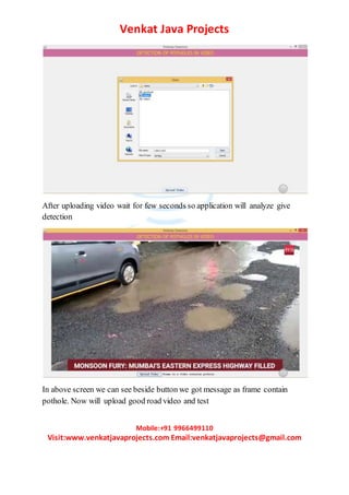 Pothole detection in java | DOCX