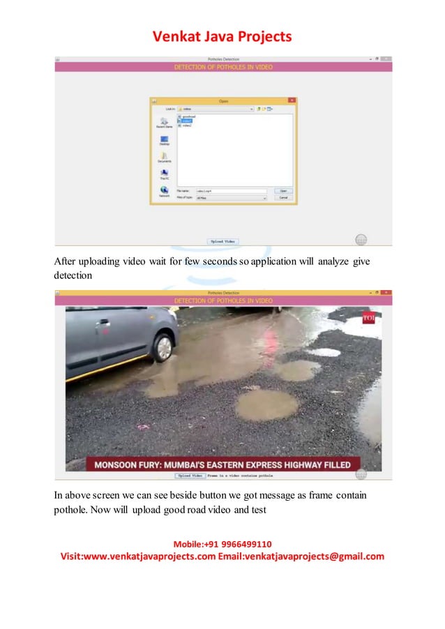 Pothole detection in java | DOCX