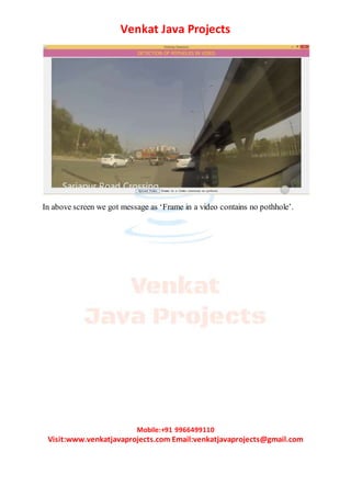 Pothole detection in java | DOCX