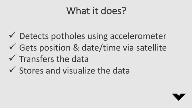 Pothole detector final presantation | PDF | Technology & Computing