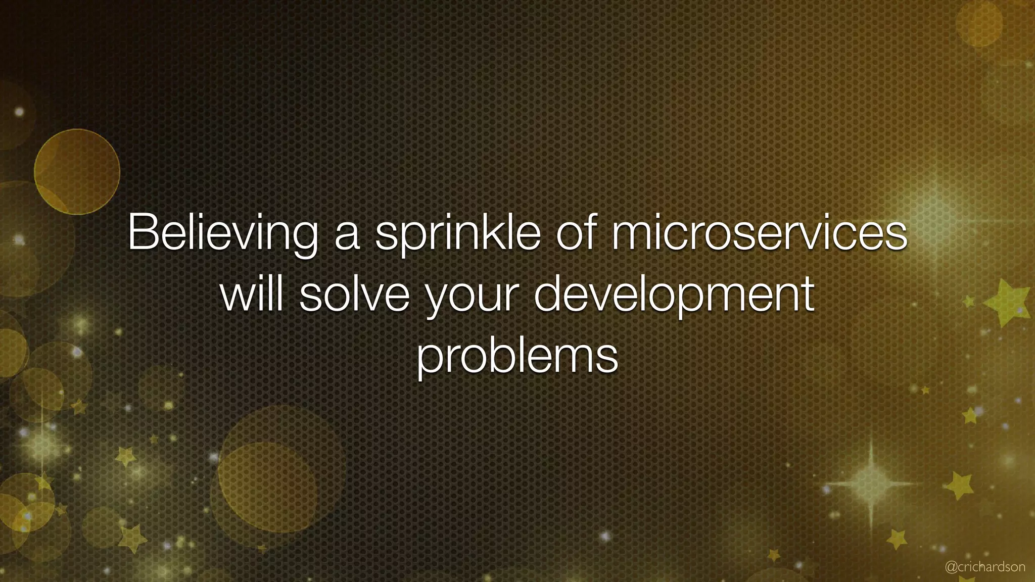 OReilly SACON London: Potholes in the road from monolithic hell: Microservices adoption anti ...