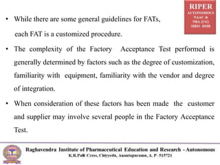 FACTORY ACCEPTANCE TEST | PPTX