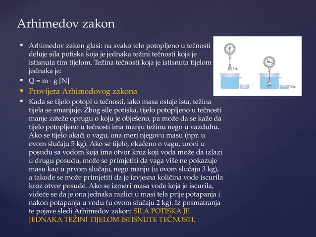 Potisak Arhimedov zakon.pptxjjjjjjjjjjjj | PPT