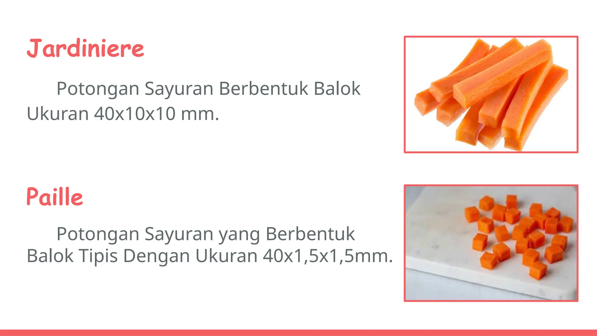 Potongan Sayuran, fungsi, alat yg digunakan, jenis potongan sayuran | PPTX