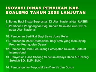 POTRET DUNIA PENDIDIKAN KABUPATEN BOALEMO | PPT