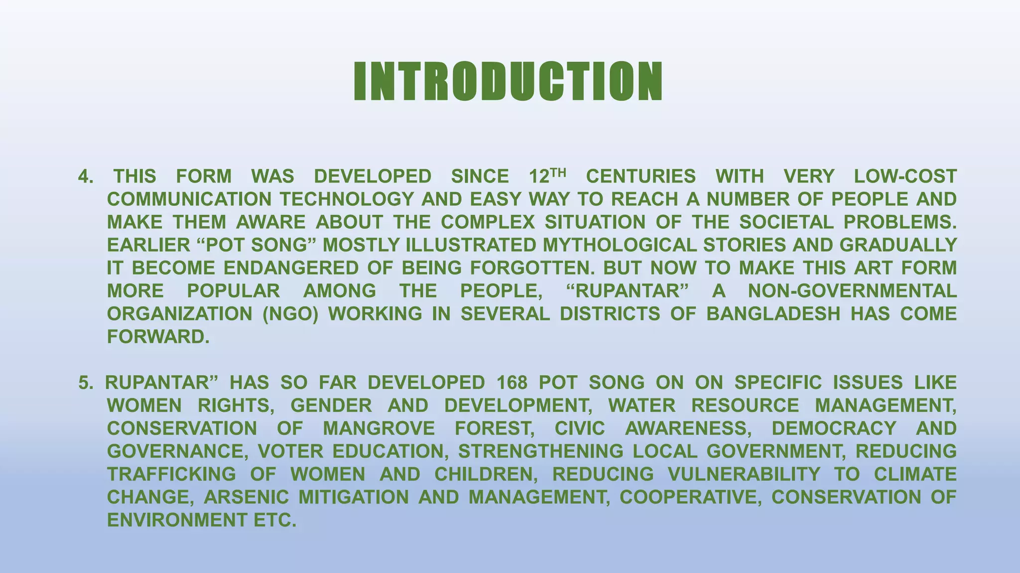 Pot song as a tool of development communication | PPTX | Religious ...