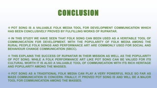 Pot song as a tool of development communication | PPTX | Religious ...