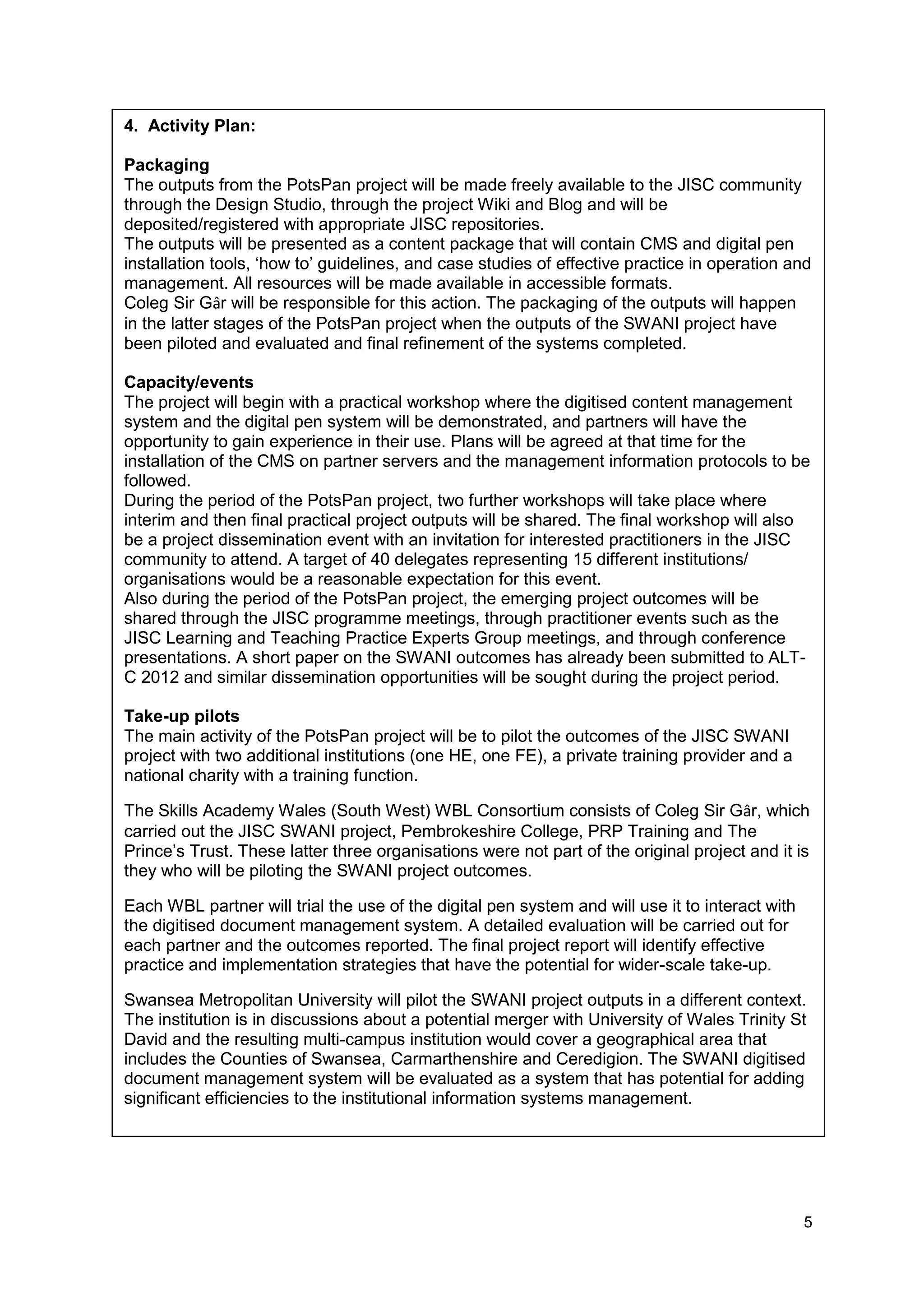 Pots pan project plan v1 | DOCX