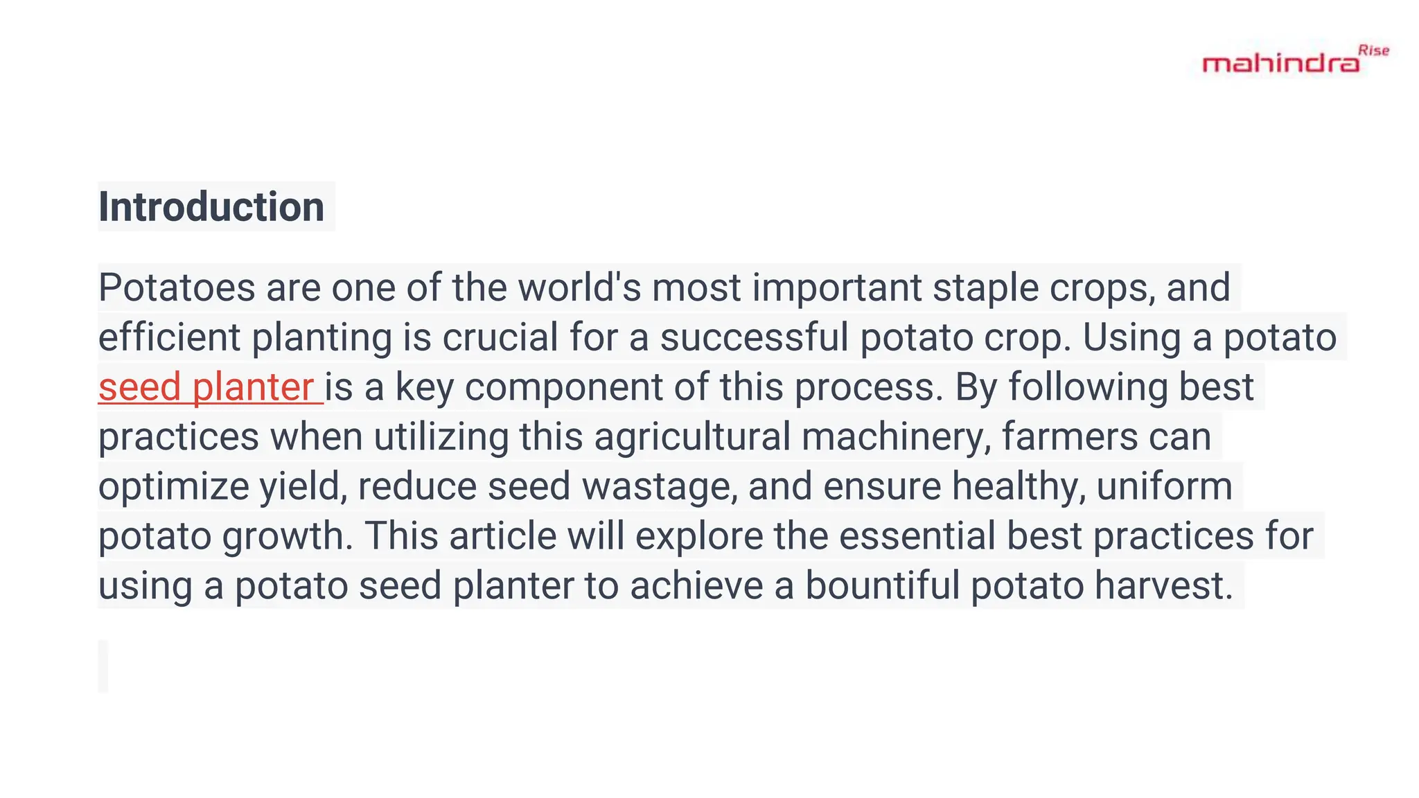 Pottato planter | PPT