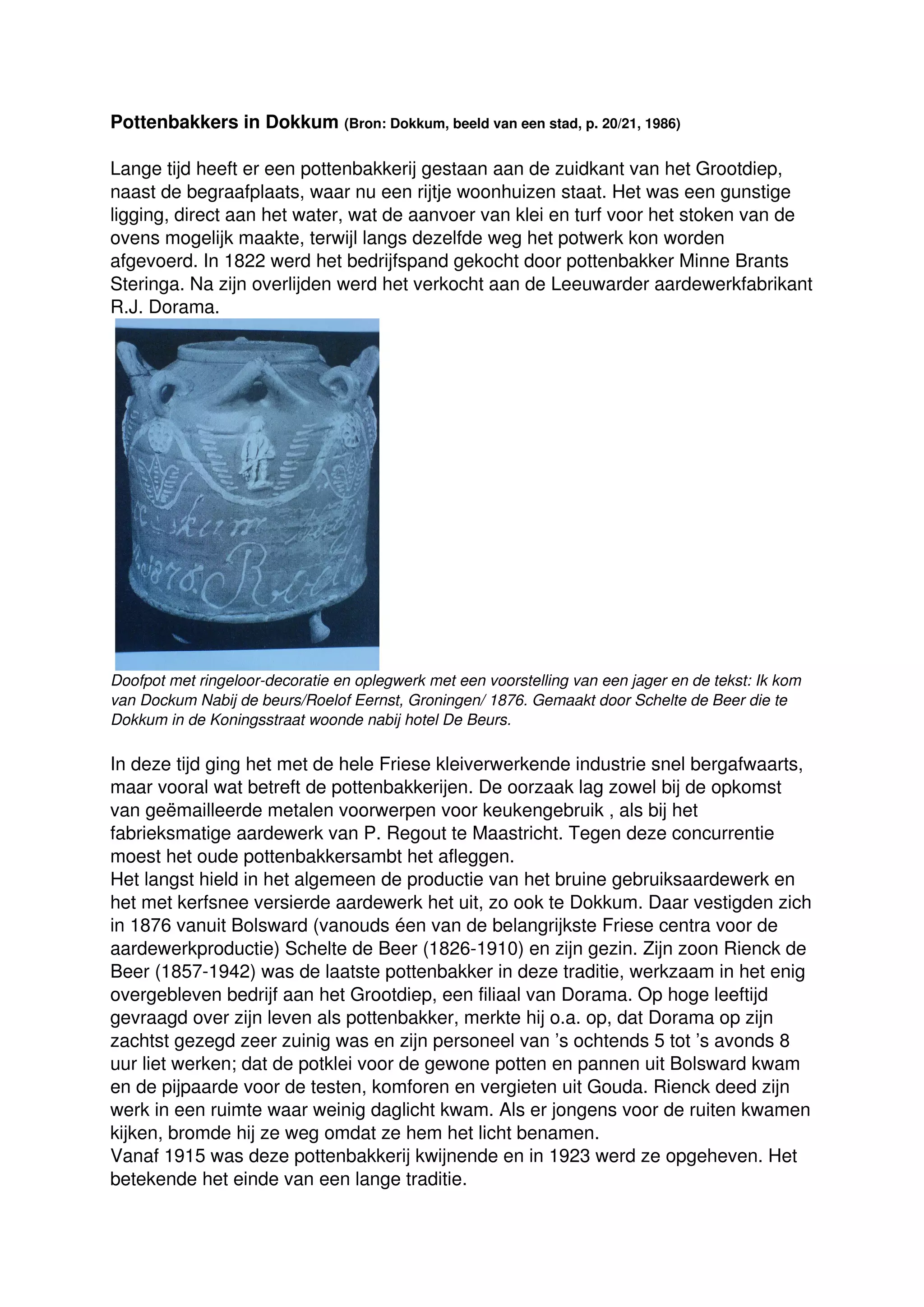 Pottenbakkers in Dokkum | PDF