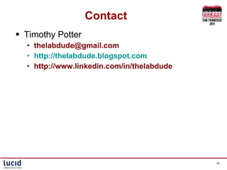 Boosting Documents in Solr by Recency, Popularity and Personal Preferences - By Timothy Potter | PPT