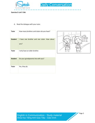 Chapter 1 unit 2. my family | PDF