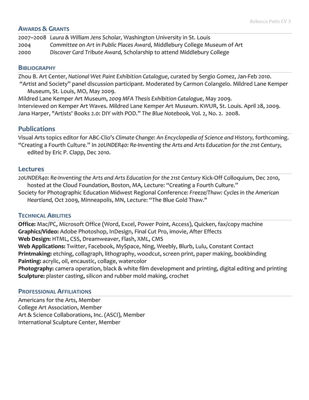 Rebecca Potts CV | PDF
