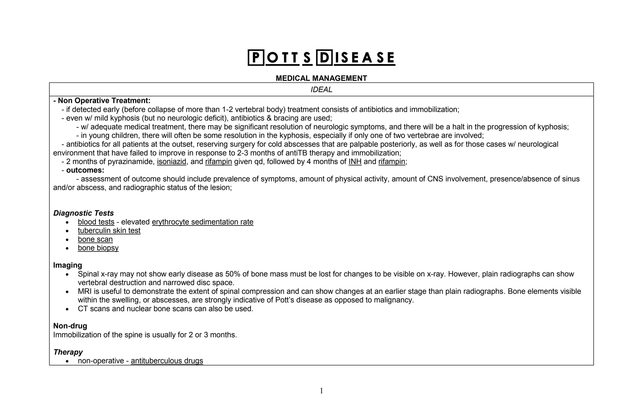 Pott's disease nursing, medical, surgical managements | PDF