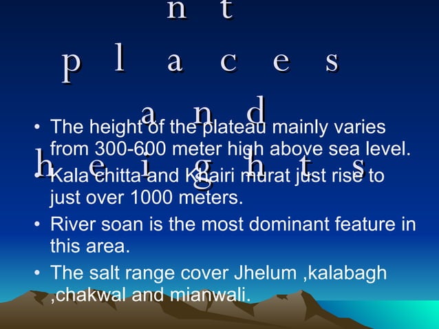 potwar and salt range | PPT | Geography | Science