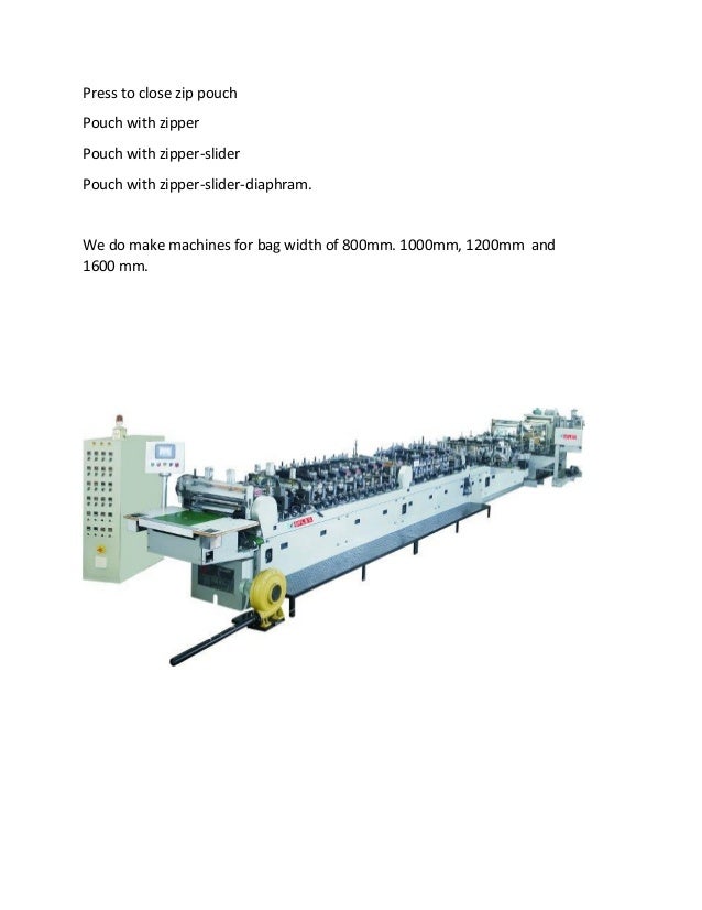 Pouch making machines