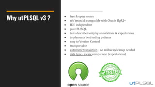 POUG Meetup 1st MArch 2019 - utPLSQL v3 - Testing Framework for PL/SQL ...