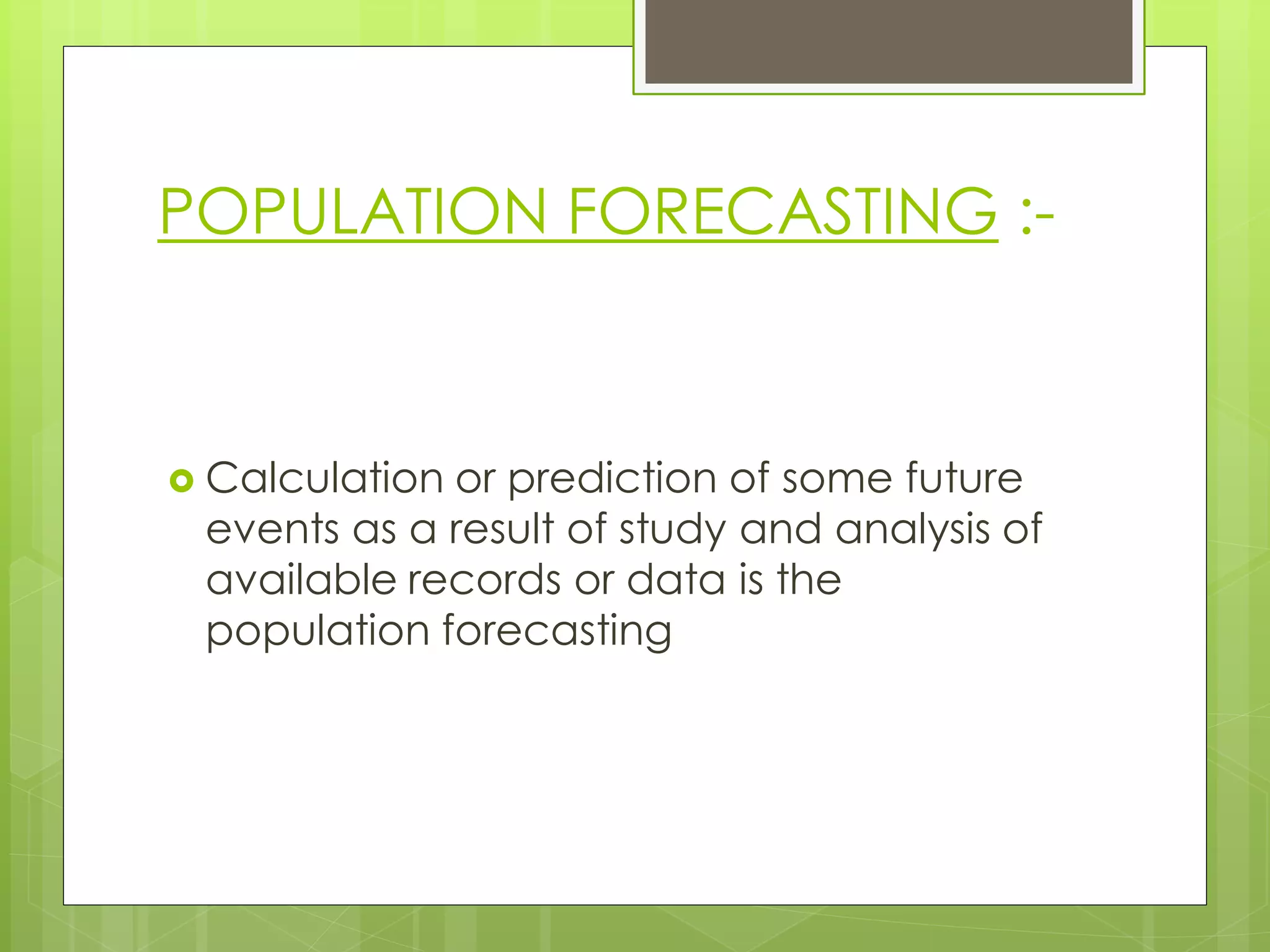 Poulation forecasting | PDF