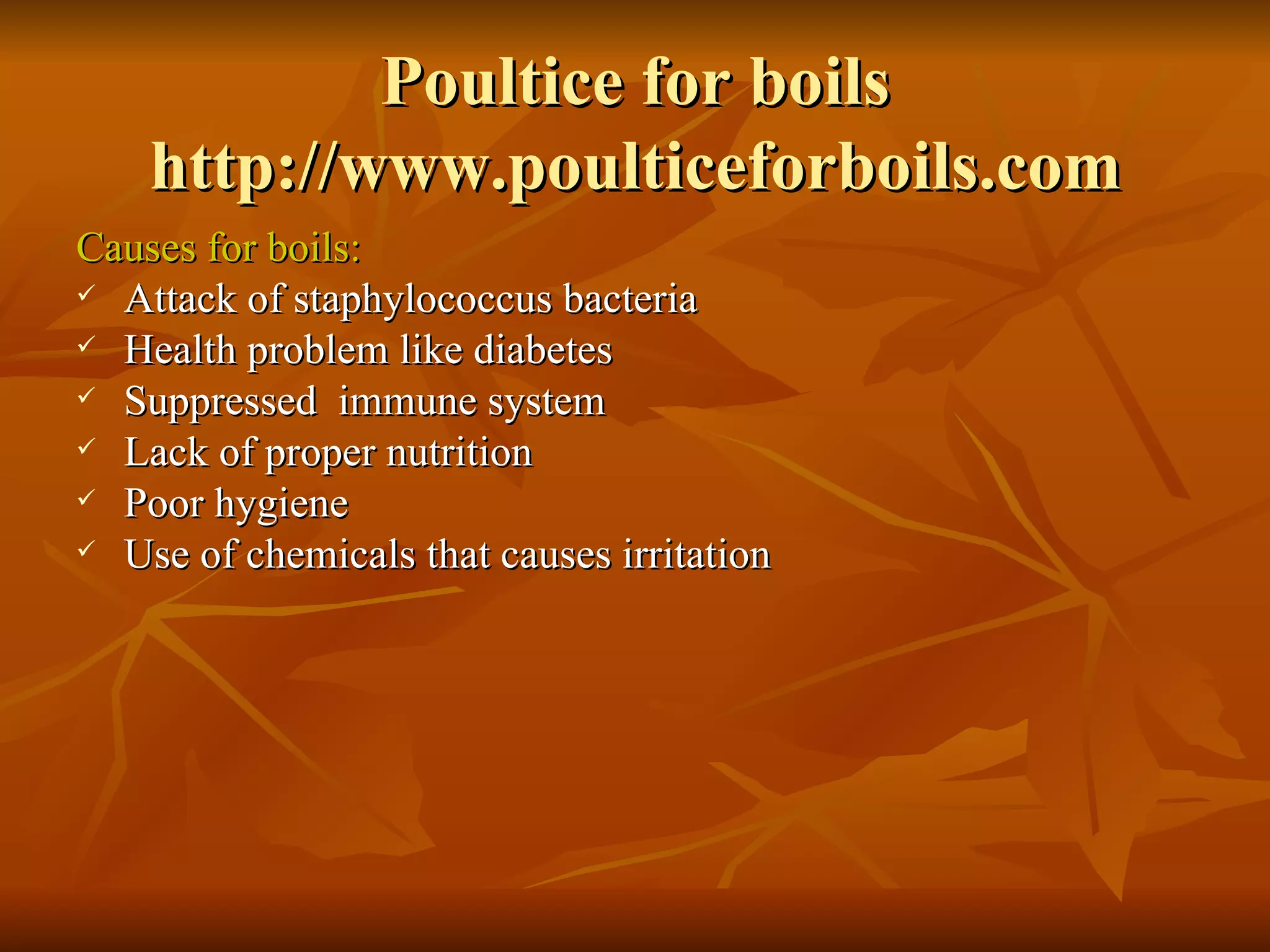 Poultice for boils | PPT