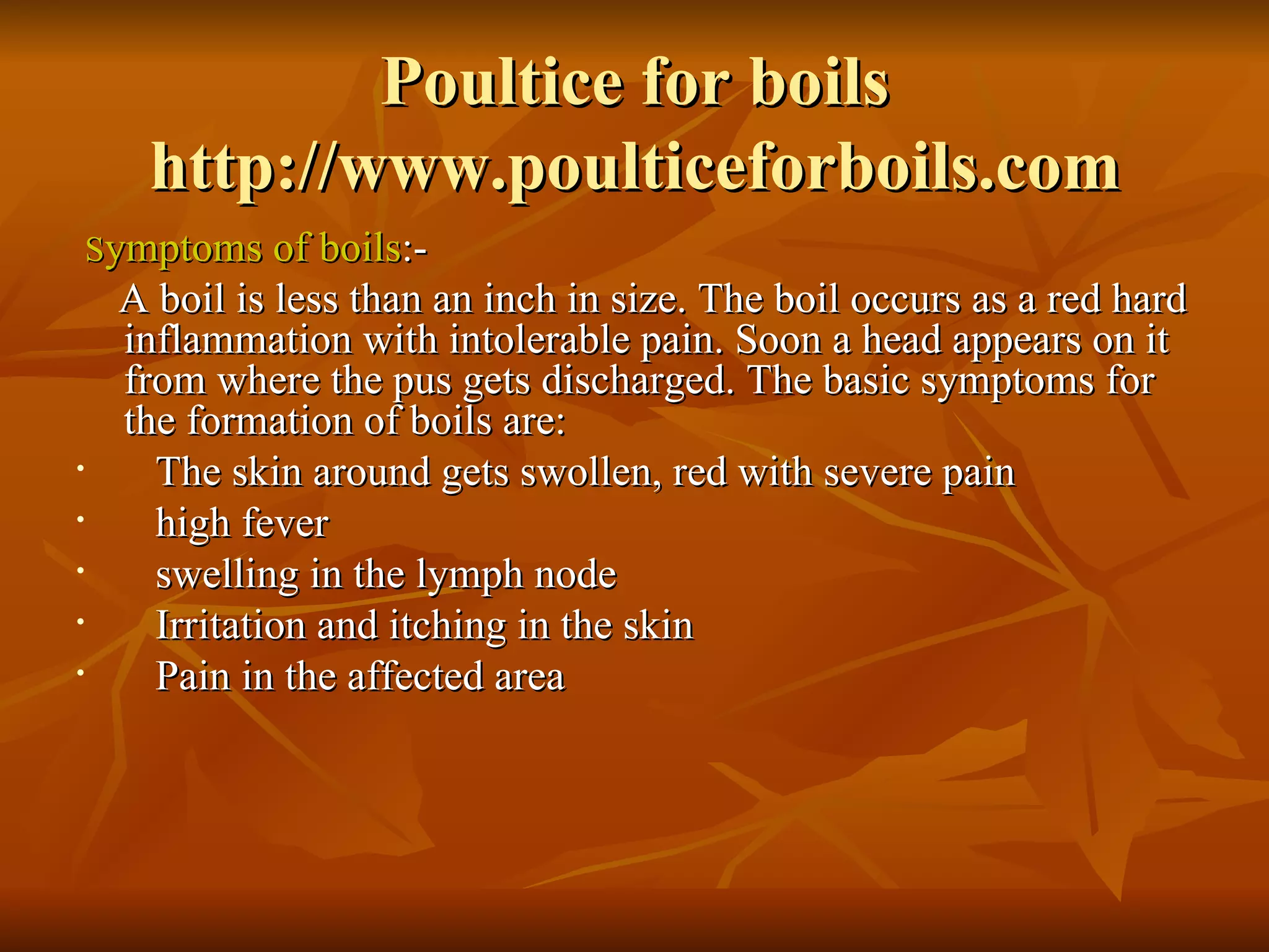 Poultice for boils | PPT