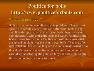 Poultice for boils | PPT