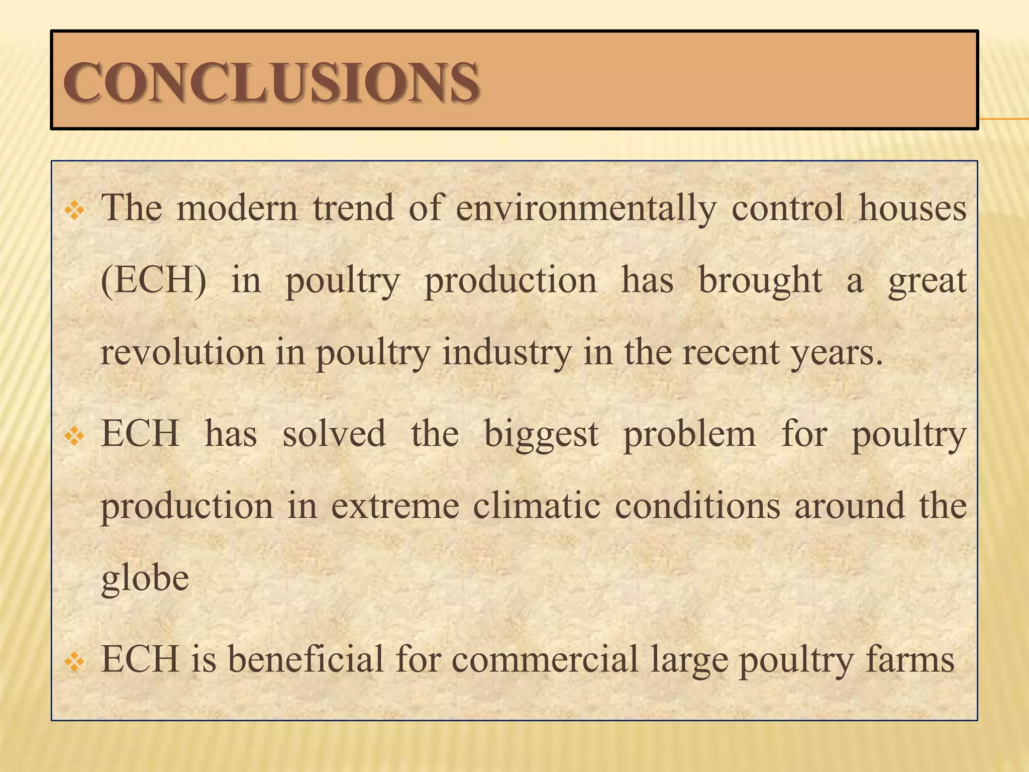 Environmentally Controlled House in Poultry Production | PPTX
